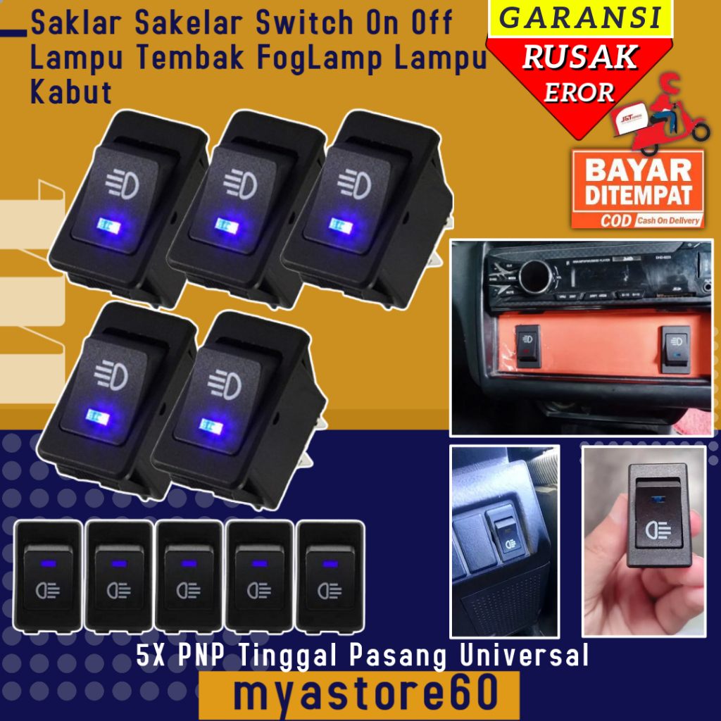 Jual Saklar Sakelar Switch Lampu BIRU Dc 12 Volt Mata Pin 4 On Off ...