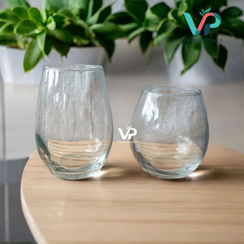 Jual Vas Bunga Kaca Bulat Dan Tatakan Kayu Rustic | Terarium Kaca | Vas ...