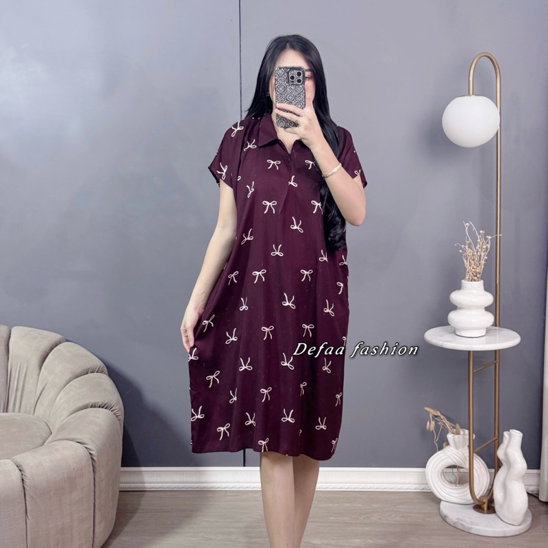 Jual Mecca Dress Korea Style Motif pita - Daster Motif Rayon viscose ...