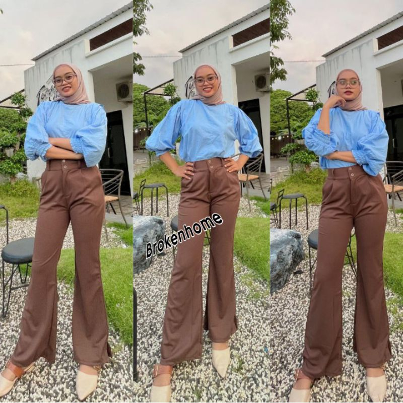 Jual CUTBRAY KNIT KANCING DUA PREMIUM WANITA- CELANA BASIC FORMAL ...