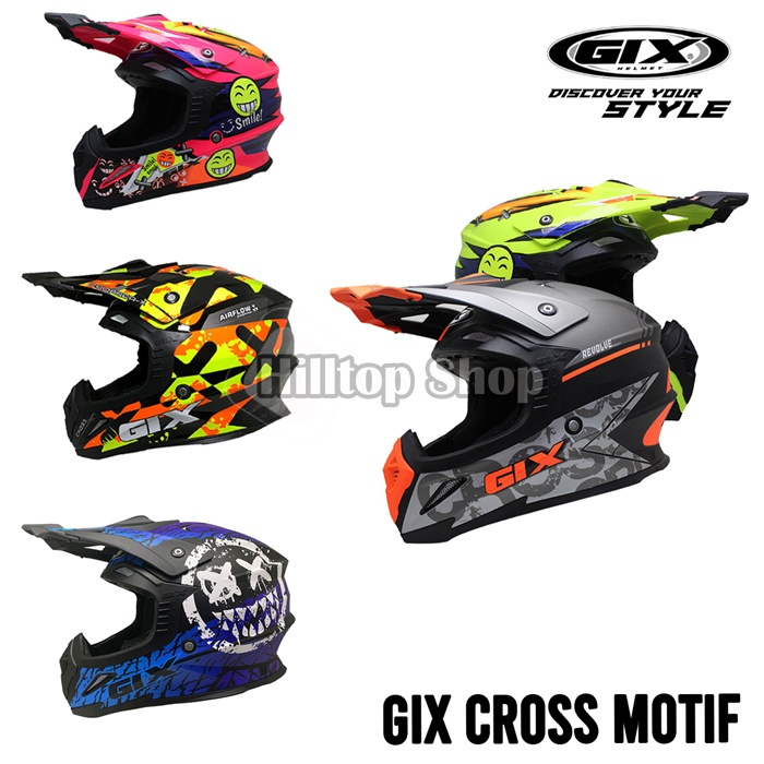 Jual Helm GIX Cross Trail Motif Full Face Trail Trabas Full Face Helmet ...