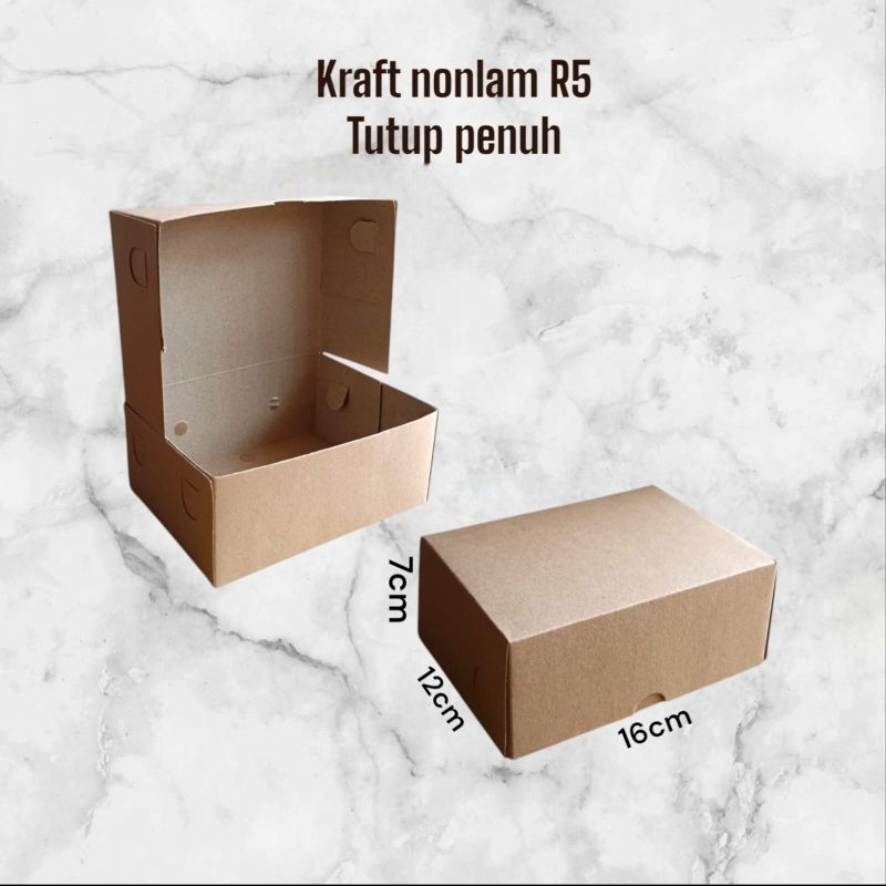 Jual Box kotak makan kraft tutup penuh R5 (uk 16x12x7) non laminasi ...