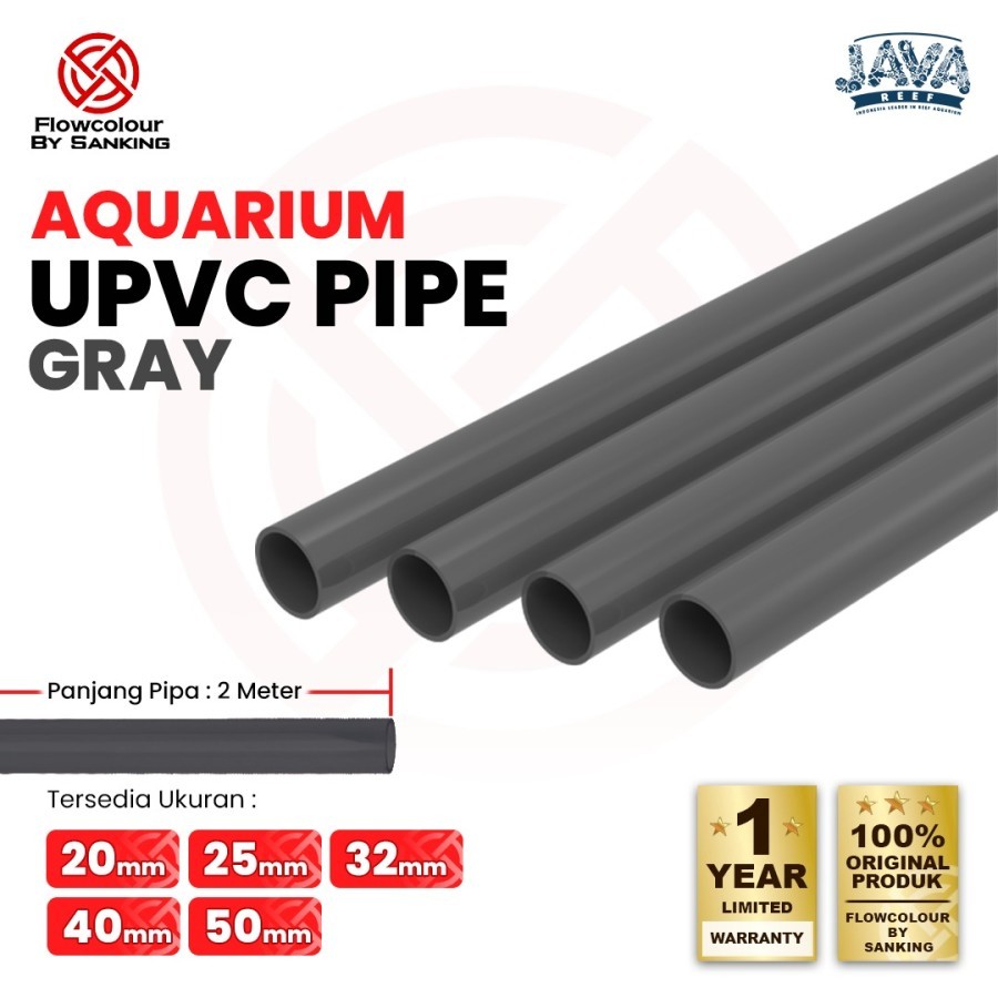 Jual Flowcolour Aquarium Pipe pipa U - PVC by San king / SanKing Pipa aquarium kolam - Gray 32mm ...