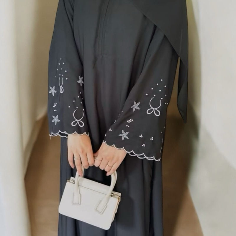 Jual Gamis Abaya Coquette Abaya Turkey Bordir Coquette Bagian Lengan ...