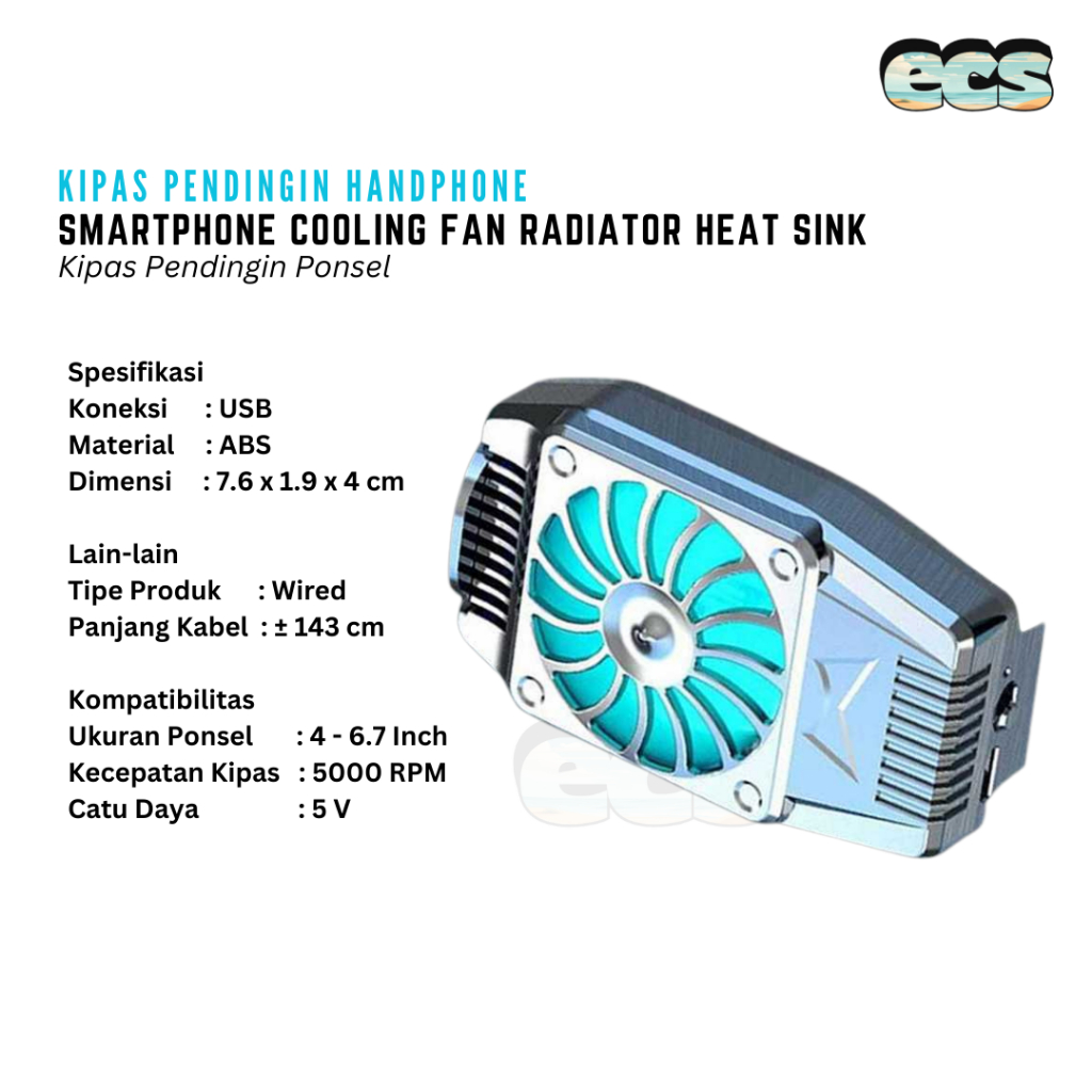 Jual HANDPHONE COOLING FAN KIPAS PENDINGIN RADIATOR HEAT SINK | Shopee ...