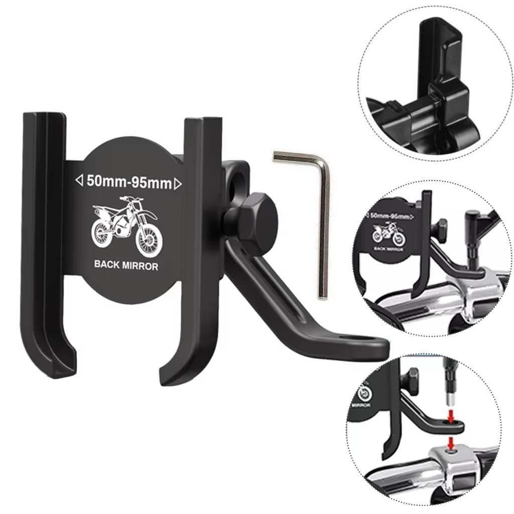 Jual Universal Holder HP Motor Spion Bahan Besi Metal / Tempat HP Kuat Kokoh Full Metal Bahan ...