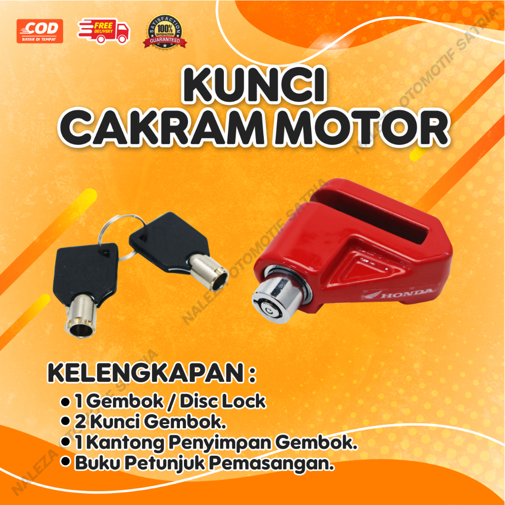 Jual Kunci Gembok Cakram Motor Anti Maling Universal Untuk Semua Jenis ...