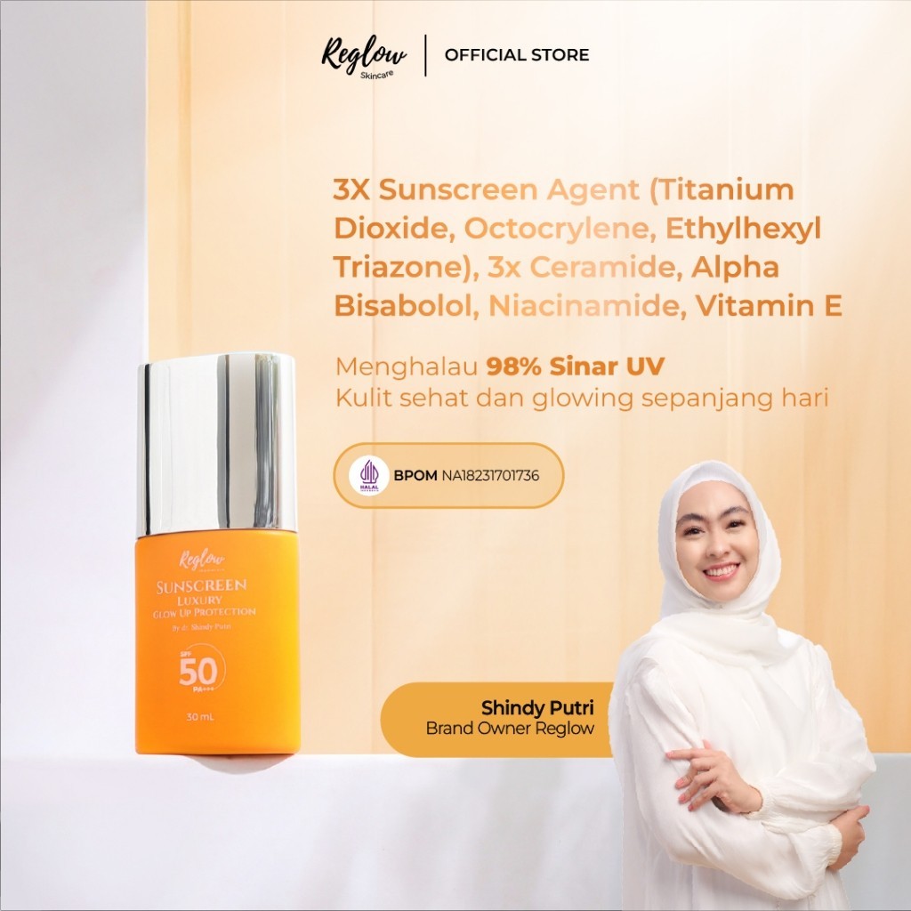 Jual Sunscreen Reglow dr Shindy Luxury Glow Up SPF 50 PA+++ Wajah ...