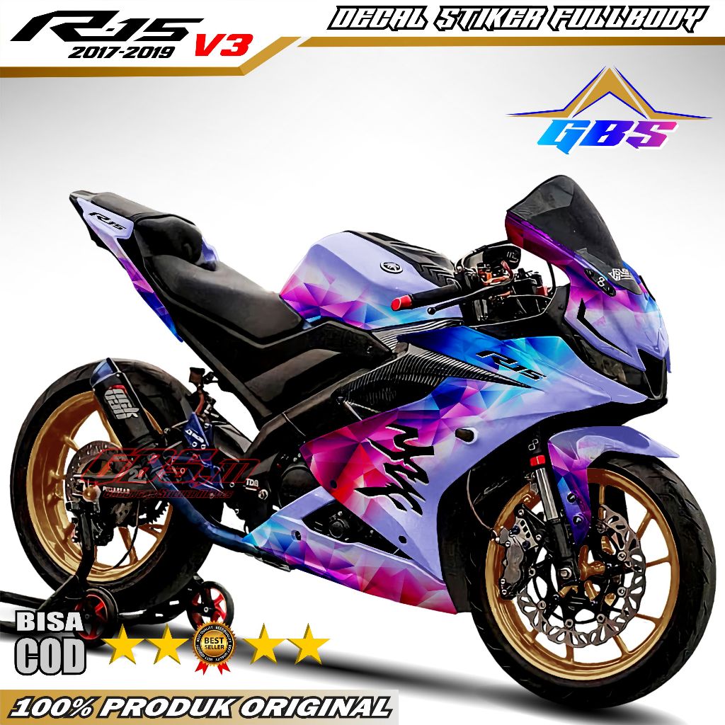 Jual COD TERBARU Decal R15 V3 Stiker Decal Motor R15 V3 Sticker Yamaha ...