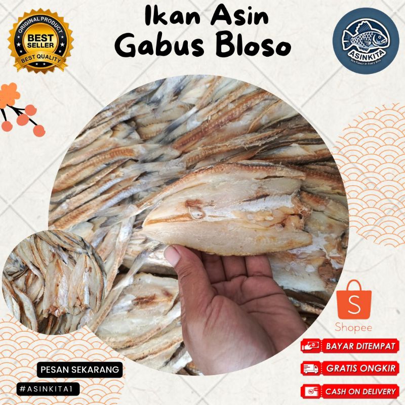 Jual ikan asin gabus bloso / gabus laut murah 1 kg | Shopee Indonesia