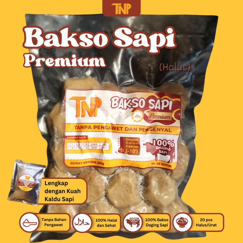 Jual Bakso Halus Premium 100% Daging Sapi Isi 20 Pcs Gratis Bumbu Kuah ...