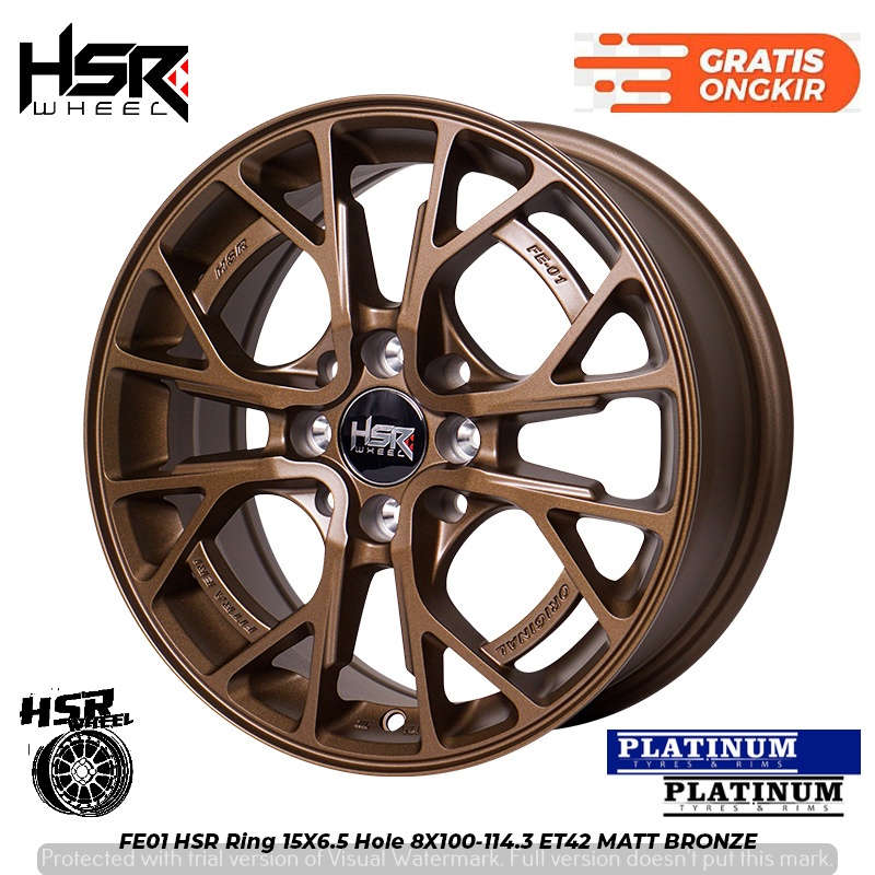 Jual VELG MOBIL HSR FE01 RING 15 PCD 8X100-114.3 UNTUK MOBIL KIJANG AYLA AGYA CALYA MOBILIO JAZZ ...