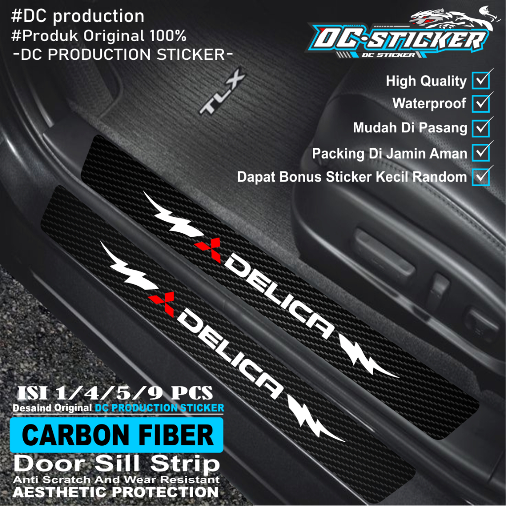 Jual Promo 1/9pcs sticker karbon 3d mobil delica sticker sill plate ...