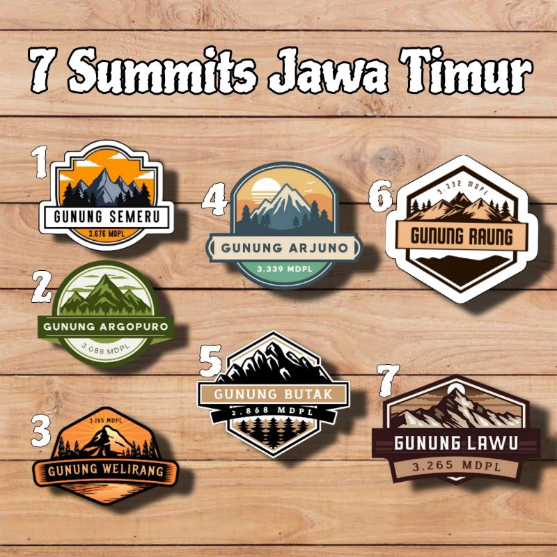 Jual Stiker Gunung 7 Summit Jawa Timur - Stiker Pendaki Gunung 7 Summit ...