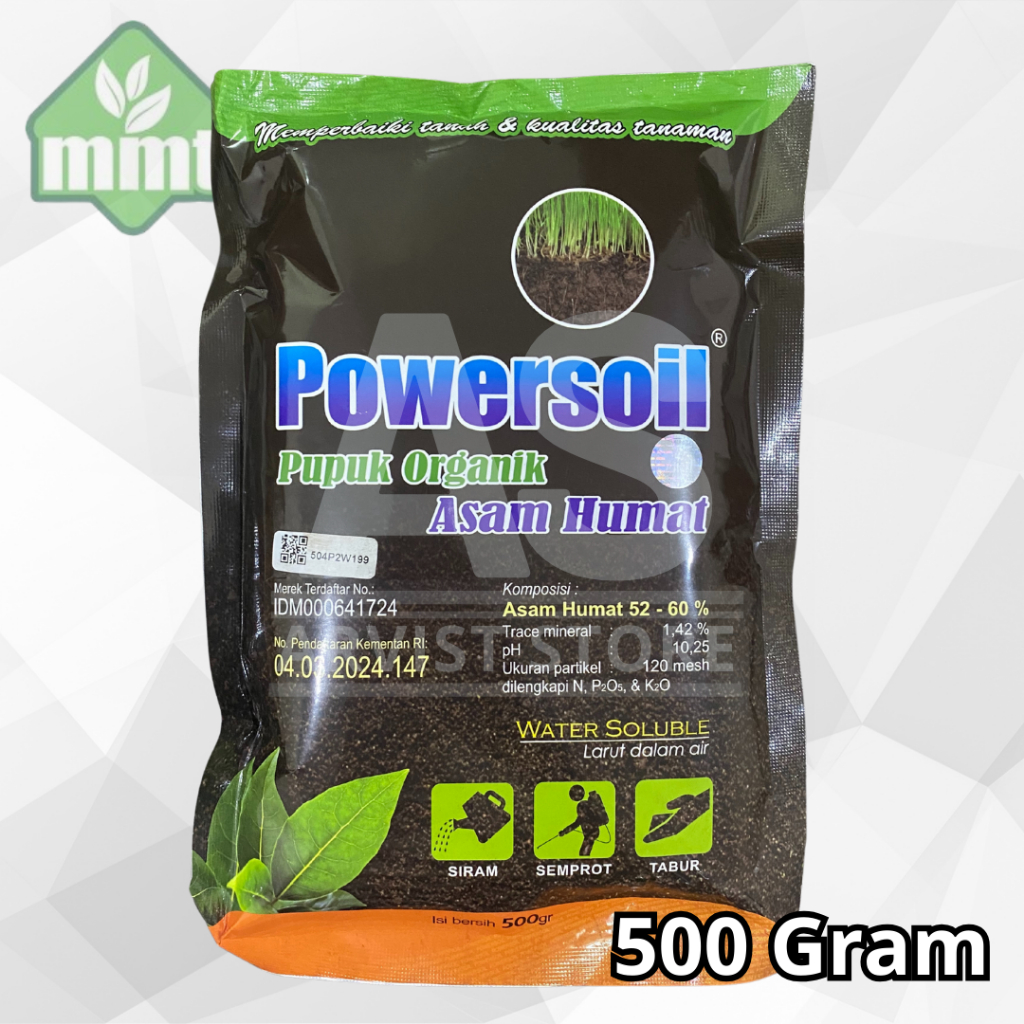Jual POWERSOIL Pupuk Organik Asam Humat 500 Gram Pembenah Penyubur Tanah Humic Acid | Shopee ...