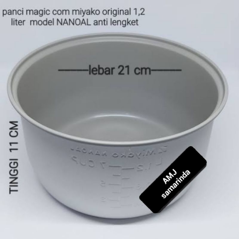 Jual Panci magic com / panci rice cooker / Inner pot MIYAKO 1,2Lt Bahan ...