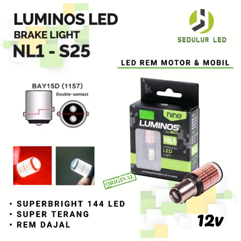 Jual LAMPU LED REM MOTOR MOBIL144 MATA SOCKET 1157 BAY15D S25 NINE ...