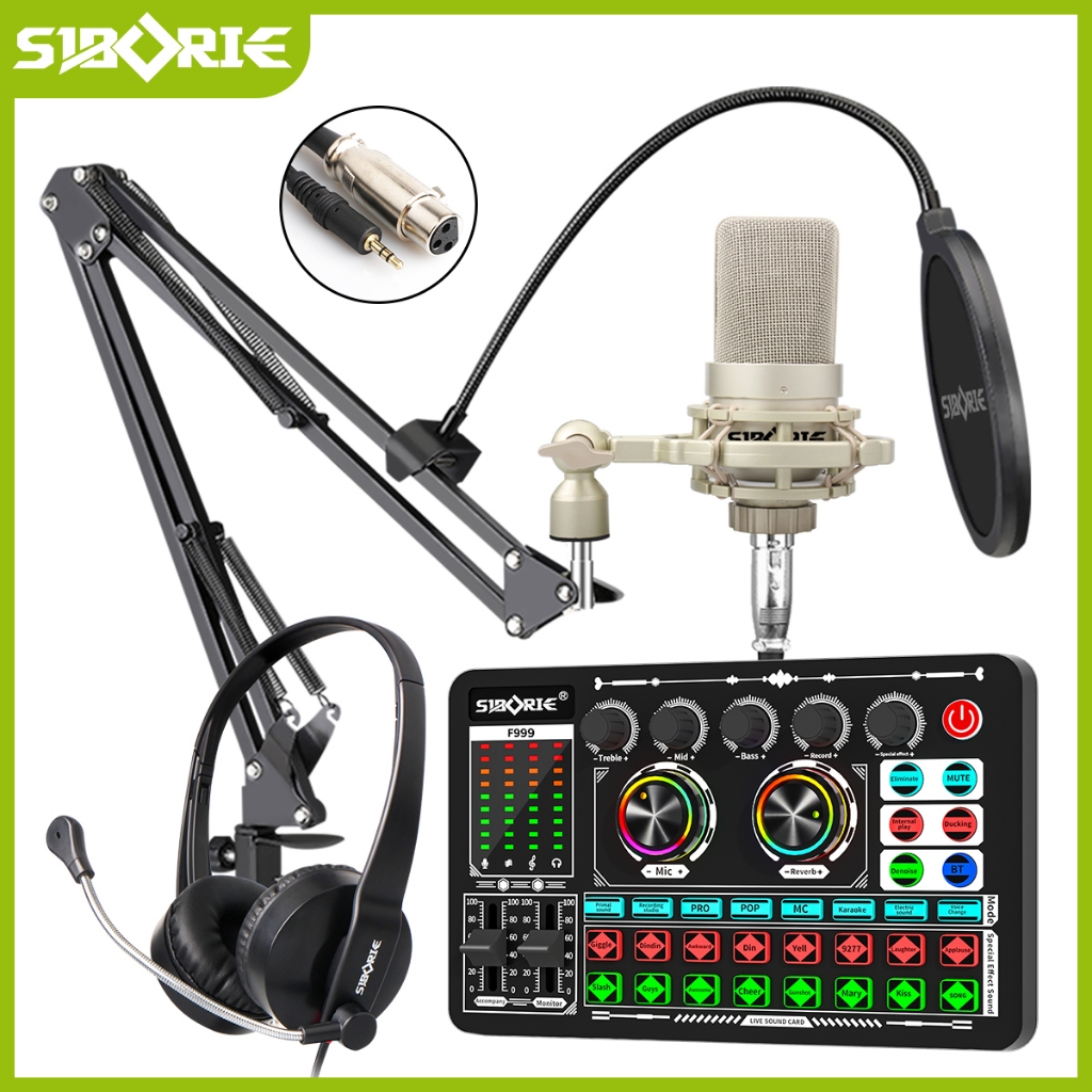 Jual Siborie F999 Sound Card+103 Mic+H2 Headphone Full Set Paket ...