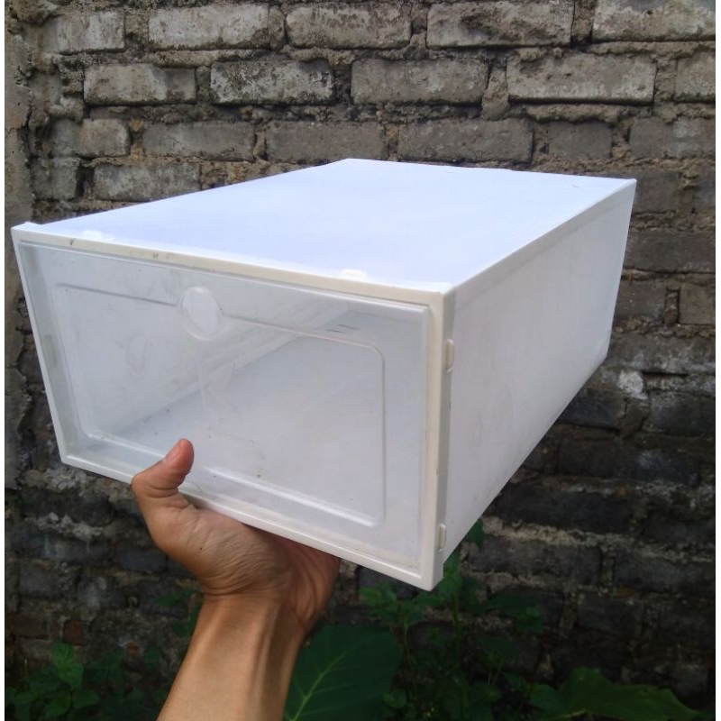 Jual Kotak Box Sepatu Plastik Mika Lipat Preloved | Shopee Indonesia
