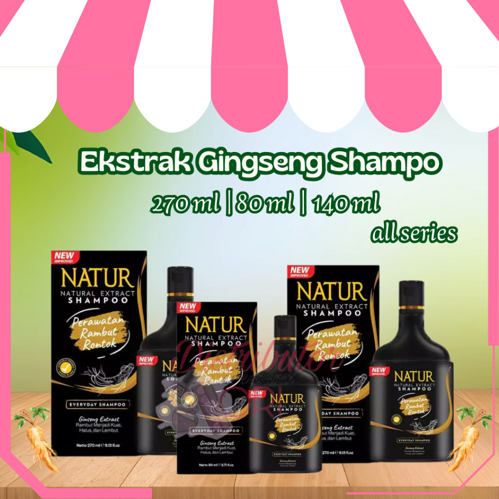 Jual NATUR EKSTRAK GINSENG SHAMPOO 140 ML | 270ML | 80ML HAIR FALL / SHAMPOO GINSENG | Shopee ...