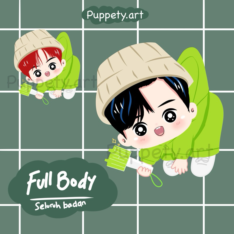 Jual jasa ilustrasi chibi versi style 2 puppety.art | Shopee Indonesia