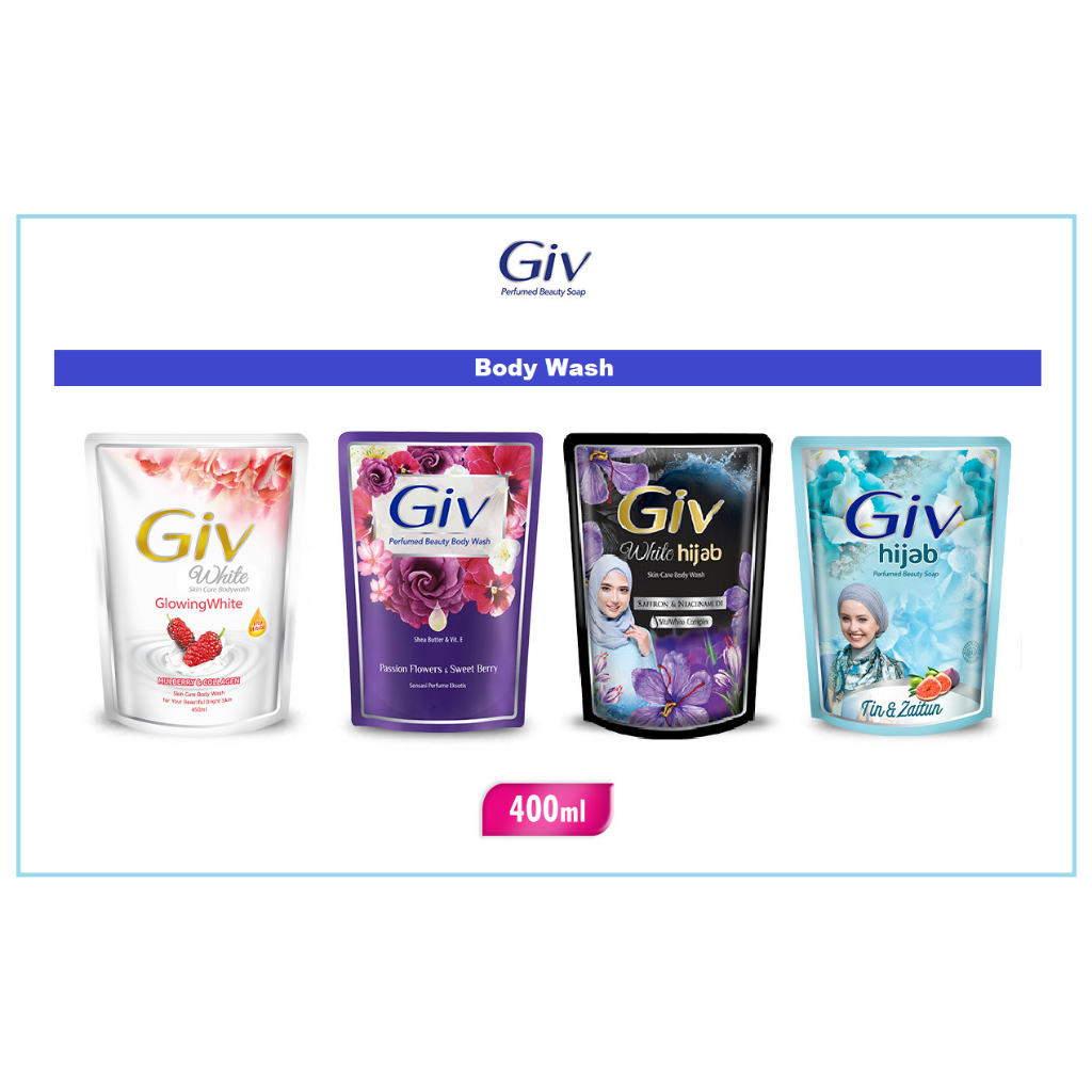 Jual Giv Body Wash 400ml (Hijab, Perfumed Beauty, white, Skin Care Body ...