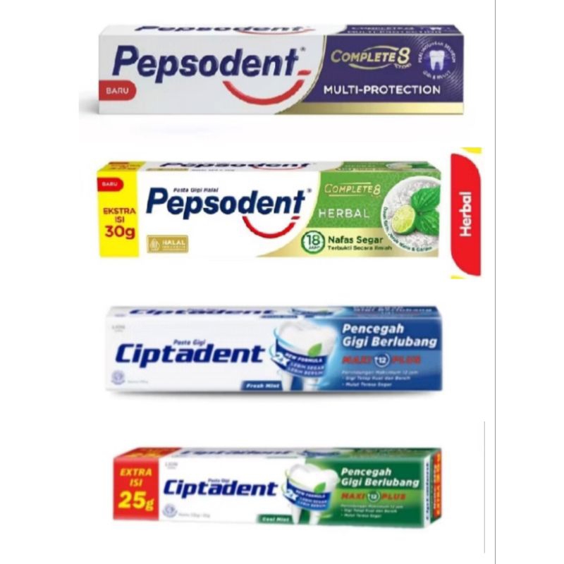 Jual CIPTADENT 225g, PEPSODENT MULTI-PROTECTION 150g & PEPSODENT HERBAL ...