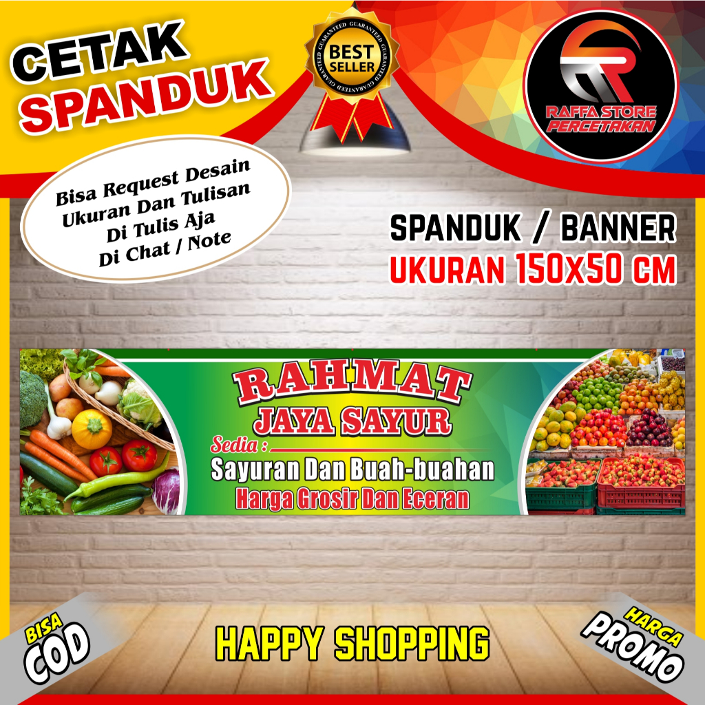 Jual spanduk warung sayur / banner warung sayur / spanduk toko sayur ...