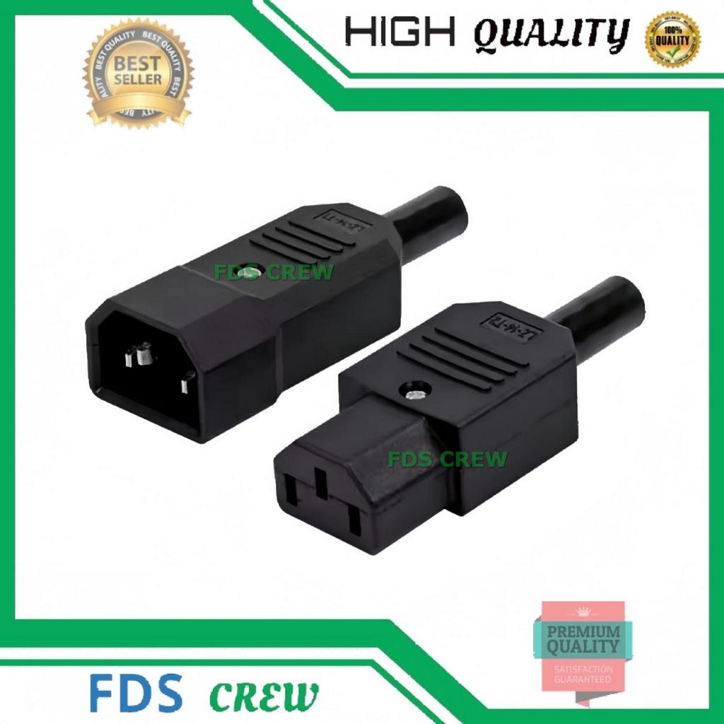 Jual SOCKET KONEKTOR JACK POWER KOMPUTER MALE C14 FEMALE C13 AC 220V 10 A | Shopee Indonesia