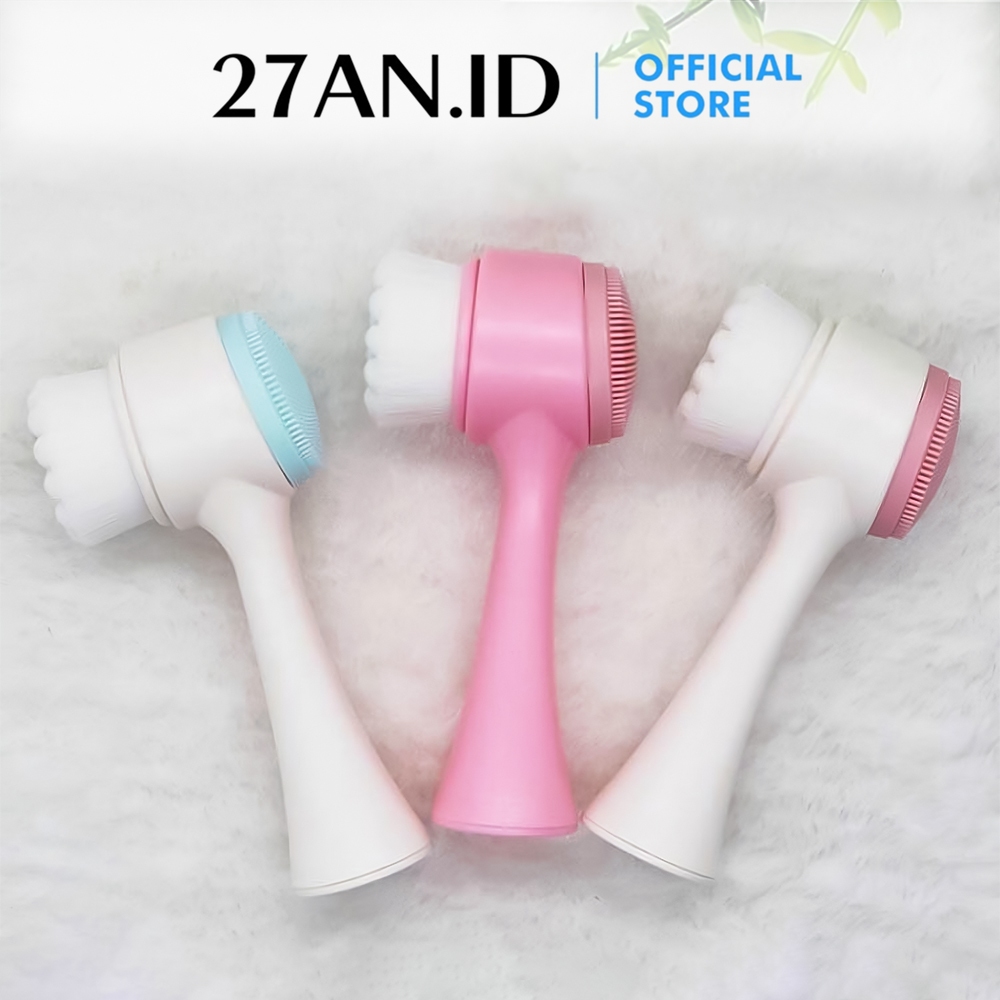 Jual (27AN.ID) Alat Cuci Muka 2in1 Facial Cleansing Brush Silicone ...