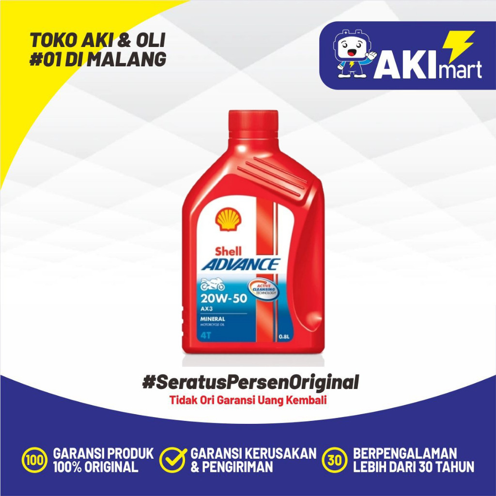 Jual Shell Advance AX3 20W-50 4T Oli Motor [1L] | Shopee Indonesia