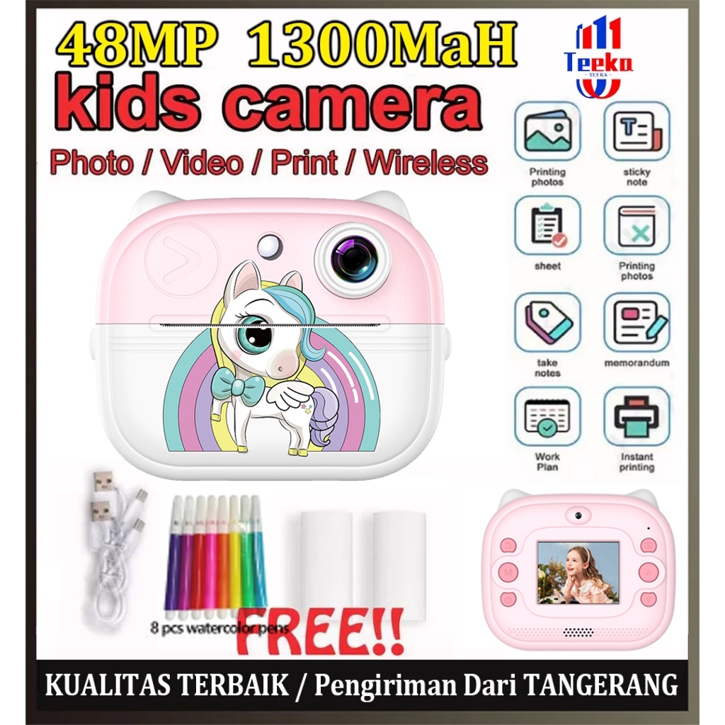 Jual TEEKA 48MP Photo Printers Digital Mini Portabel 2 inci Kamera ...