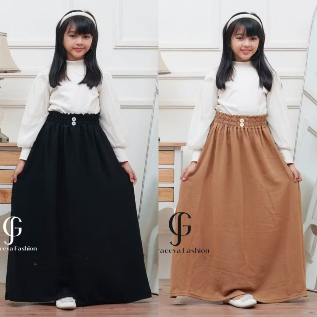 Jual Rok Crinkle Anak 3-10 Tahun | Rok Anak Kancing 2 Kekinian Terbaru ...