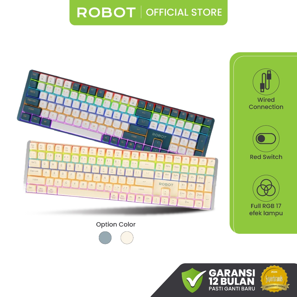 Jual ROBOT Mechanical Keyboard Wired Office Gaming Keyboard Red Switch ...