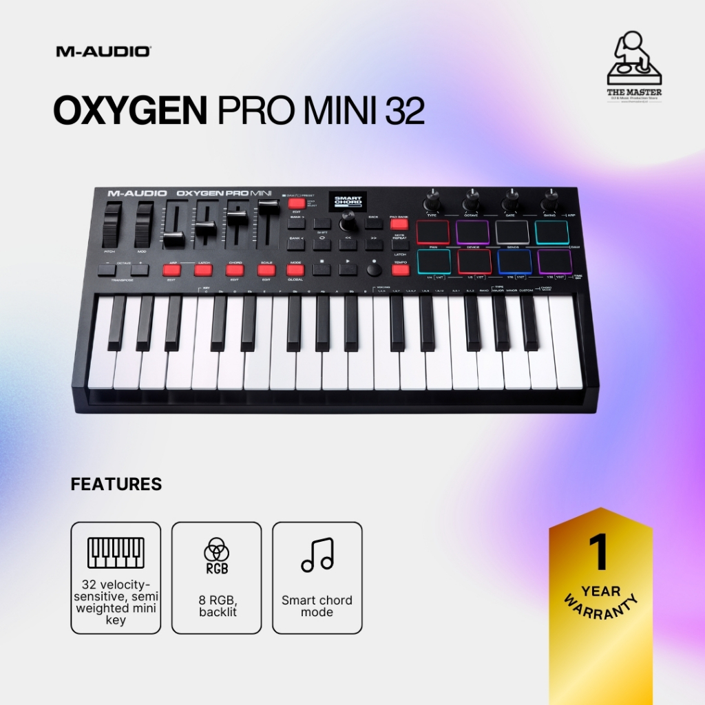 Jual [Ready Stock] M-Audio Oxygen Pro Mini 32 Key USB Keyboard Midi ...