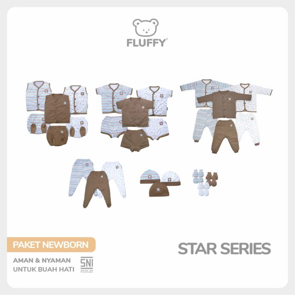 Jual FLUFFY Paket Setelan Bis STAR Series (27 Pcs) PNBB Newborn ...