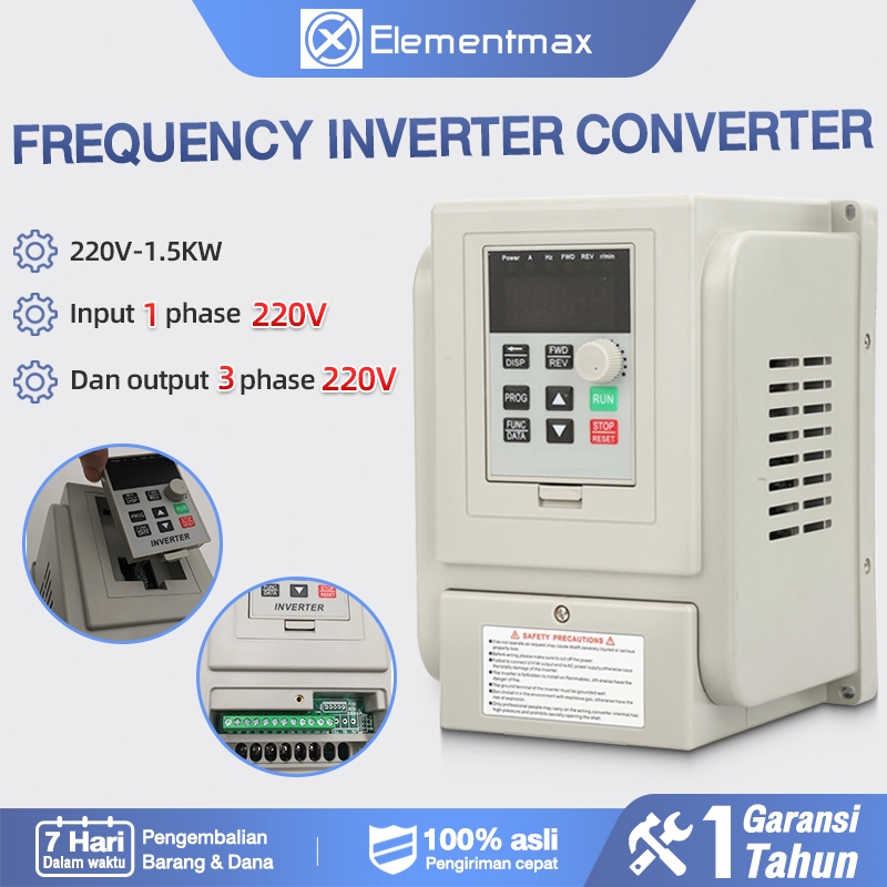 Jual ⭐Versi Bahasa Inggris⭐Frequency Inverter Converter VFD 2hp 1.5kw/2.2kw/4kw input 1phase ...
