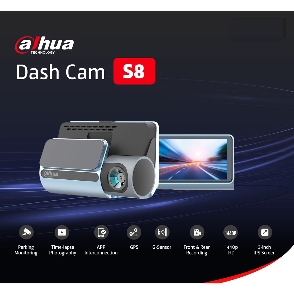 Jual Dahua S8 Dashcam 4K Hd Video Recorder Front And Rear Dual Vision ...