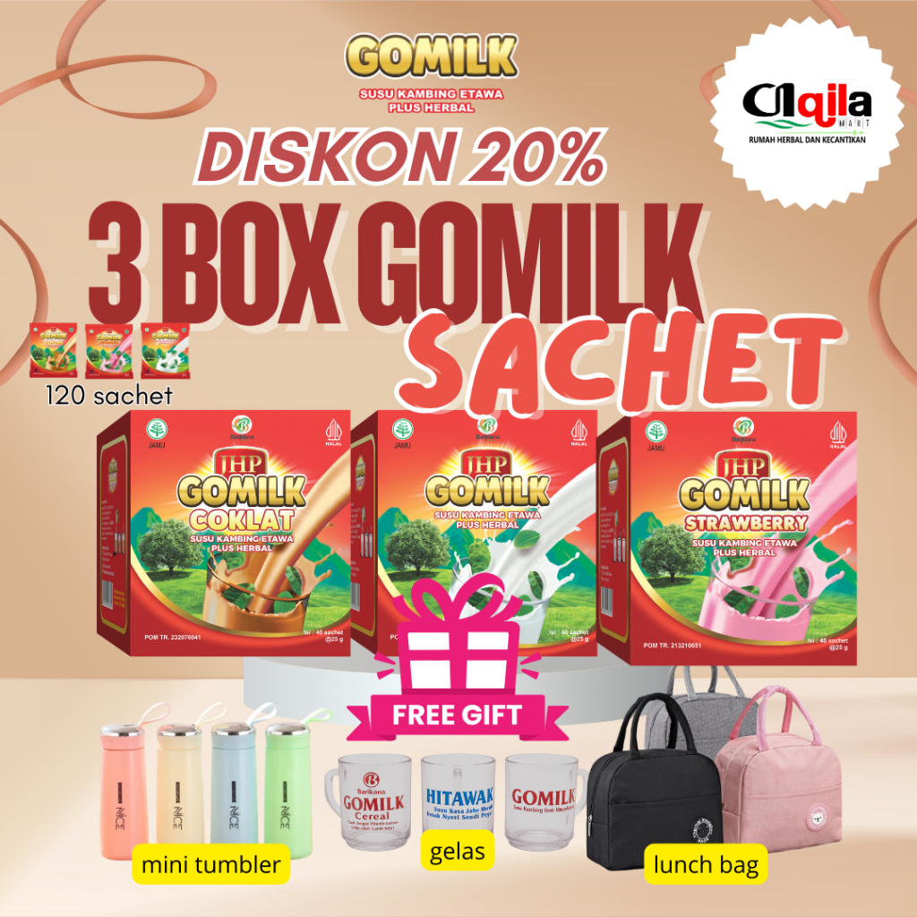 Jual SUSU GOMILK SACHET 3 BOX PAKET RESELLER RASA BEBAS PILIH | Shopee ...