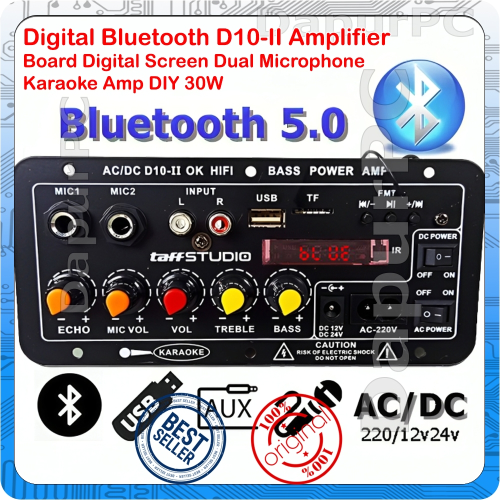 Jual Digital Bluetooth D10-II Amplifier Board Digital Screen Dual ...