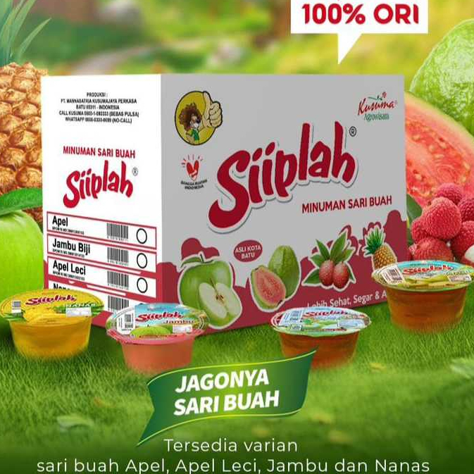 Jual Minuman sari buah merek siiplah 1 dus isi 32 tersedia rasa apel ...