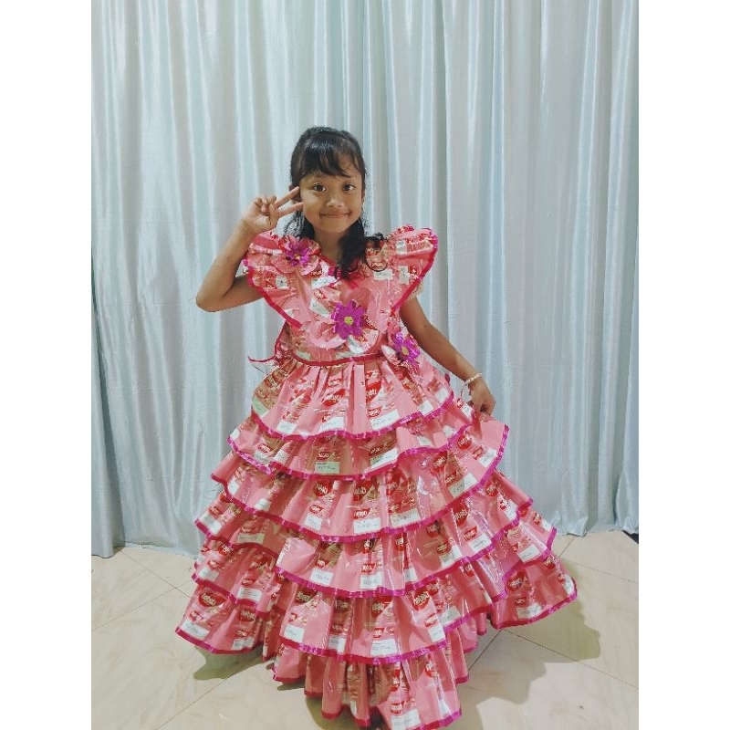 Jual Gaun Daur Ulang Bungkus Makanan Model Dress Anak2 dan Dewasa ...