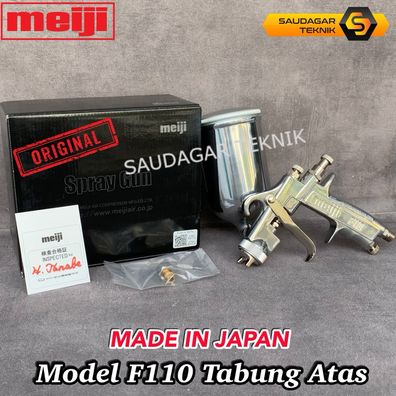 Jual Spray Gun Meiji F110 Asli JEPANG Tabung Atas Tabung Bawah Alat Semprot Cat Angin Kompresor ...