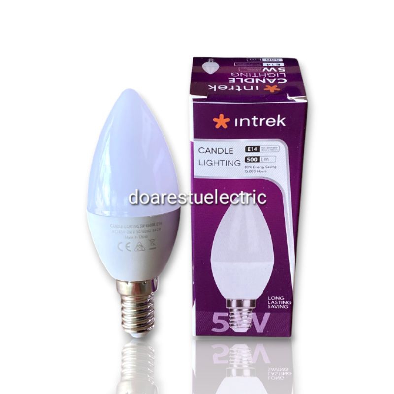 Jual Candle LED E14 Lampu Intra Lighting 5w Intrek Putih , Kuning | Shopee Indonesia