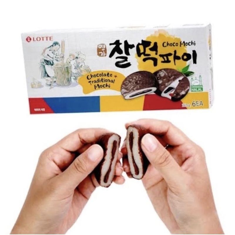 Jual Korea Lotte Choco Traditional Mochi 6P 210g Kue Mochi Tradisional ...