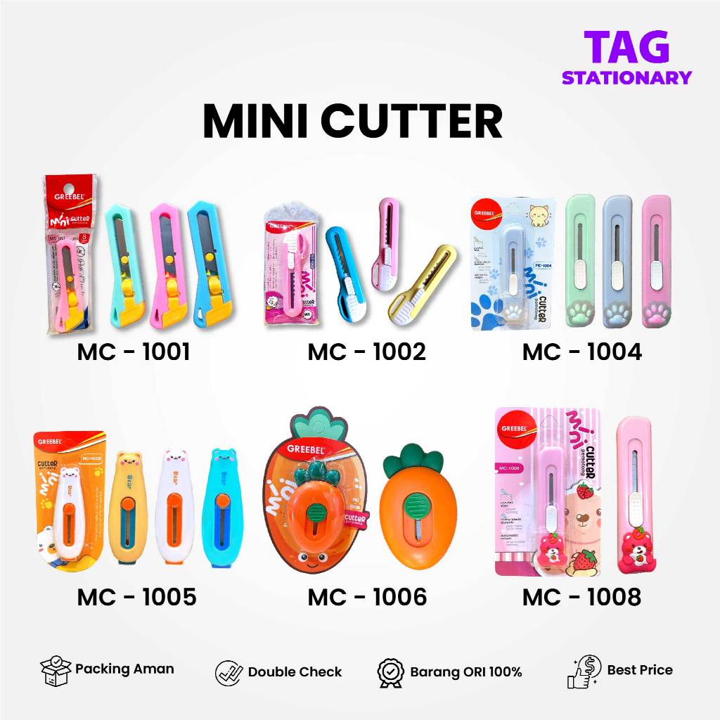 Jual GREEBEL Mini Cutter Kater Lucu (1PCS) / Cuter Unboxing Paket ...