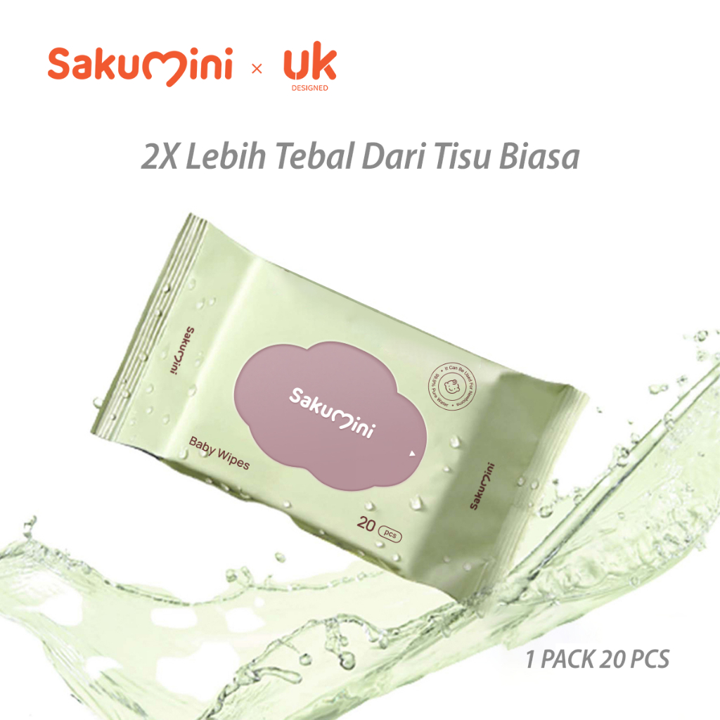 Jual Sakumini Baby Wipes Hand And Mouth isi 20 Pcs / 80 Pcs / Tisu ...