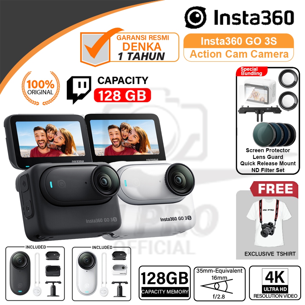 Jual Insta360 GO 3S 128GB 4K Action Cam Insta 360 GO3S Action Camera Garansi Resmi | Shopee ...