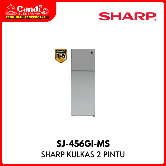 Jual SHARP Kulkas 2 Pintu 329 Liter J-Tech Inverter Tempered Glass Mirror SJ-456GI-MS | Shopee ...