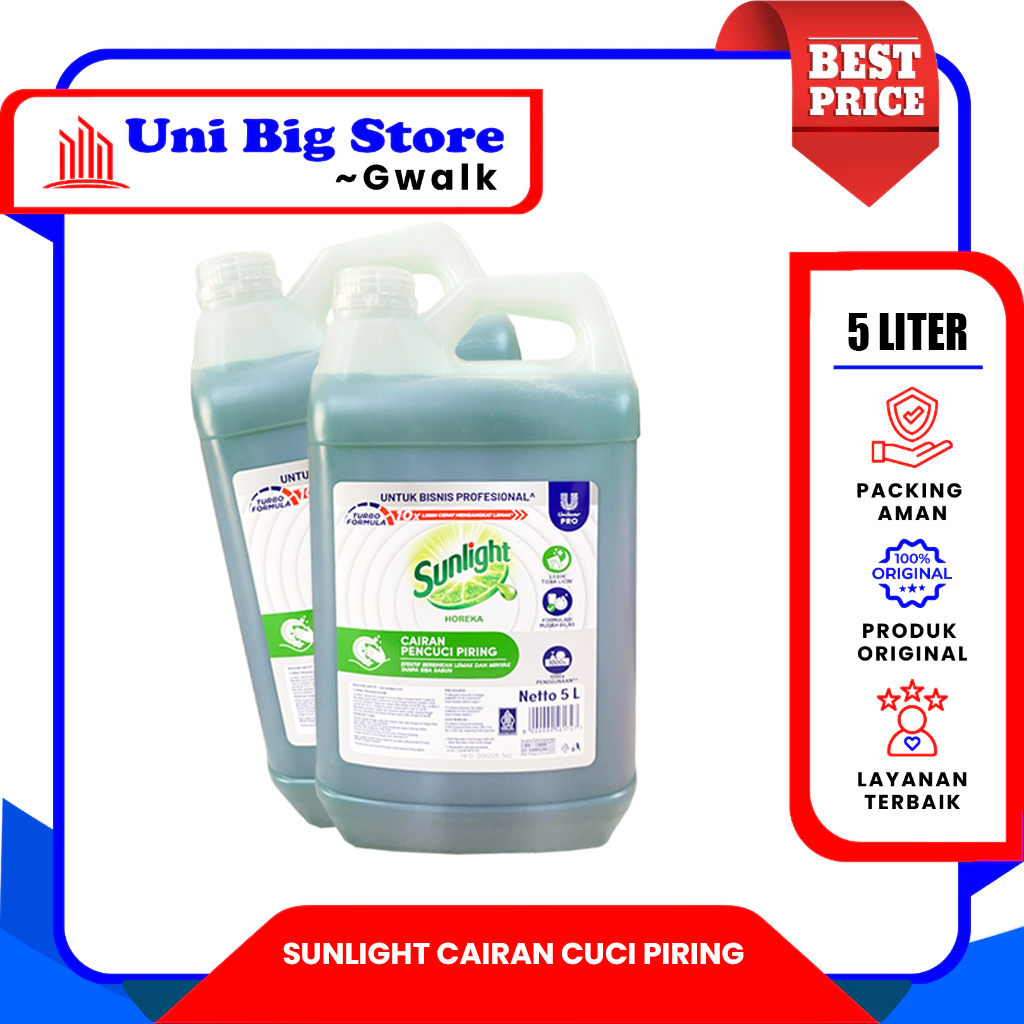 Jual SUNLIGHT PROFESSIONAL SABUN CUCI PIRING JERIGEN - 5 Liter | Shopee ...